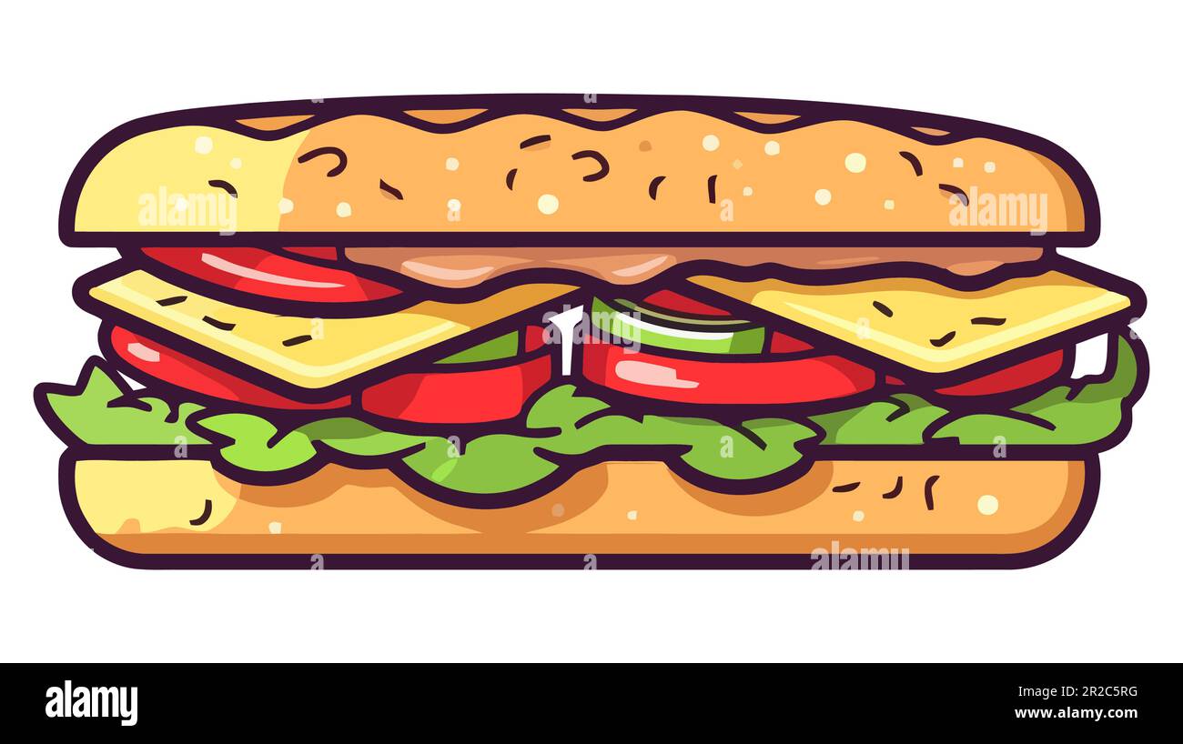 Sandwich Cartoon Vector Icon Illustration. Breakfast Food Icon Concept Isolated Premium Vector ...
