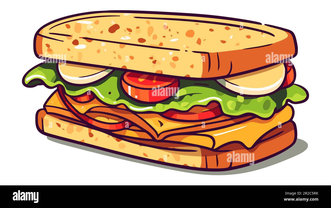 Sandwich Cartoon Vector Icon Illustration. Breakfast Food Icon Concept ...