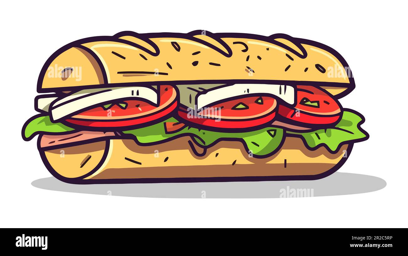Sandwich Cartoon Vector Icon Illustration. Breakfast Food Icon Concept ...