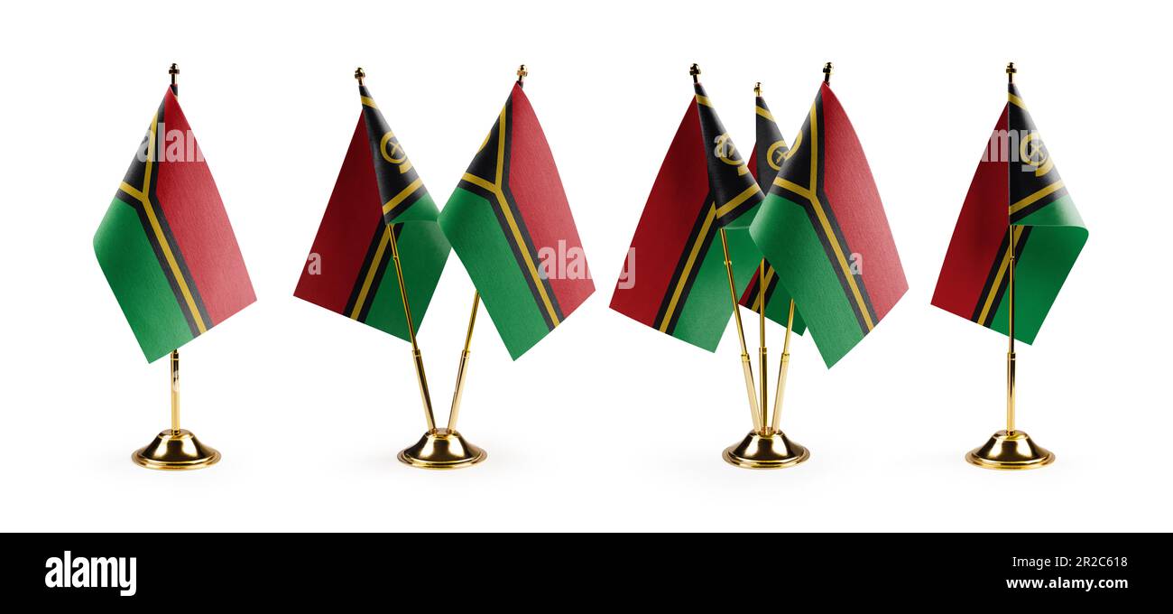 Small national flags of the Vanuatu on a white background Stock Photo ...