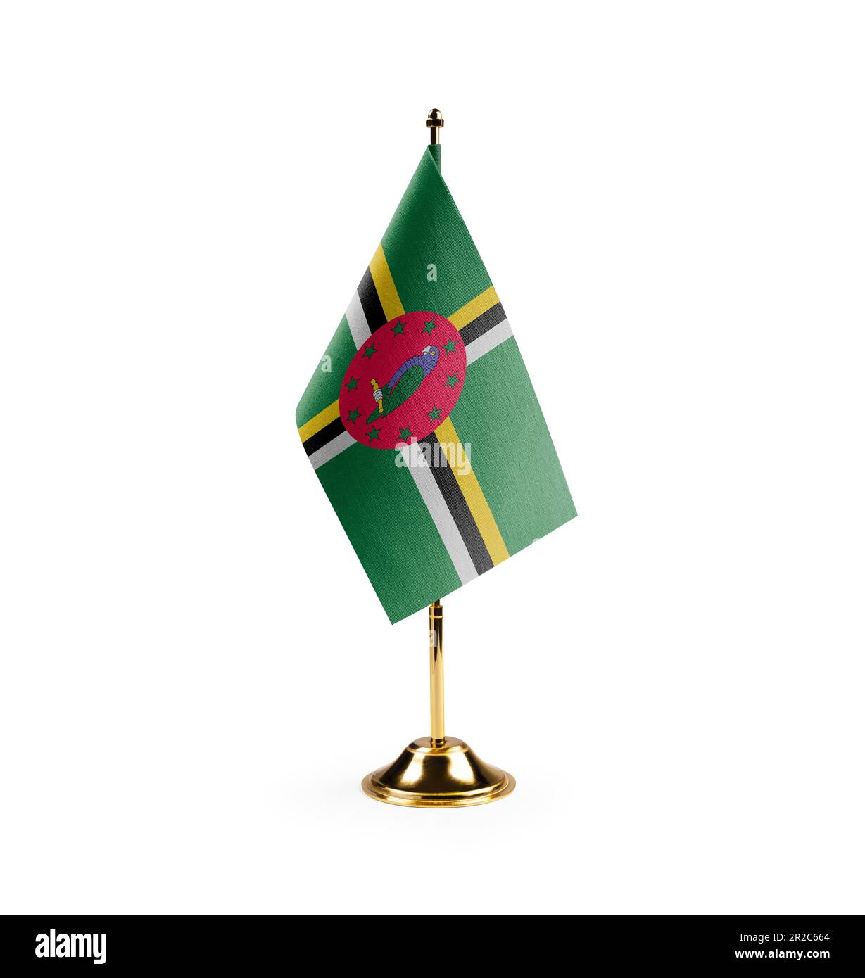 Small national flag of the Dominica on a white background Stock Photo ...