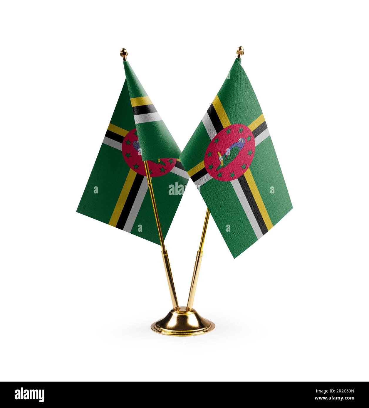 Small national flags of the Dominica on a white background Stock Photo ...
