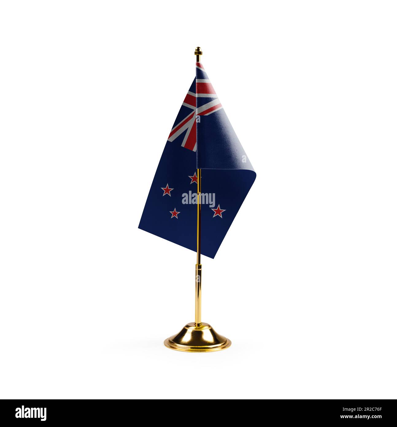 Small national flag of the New Zealand on a white background Stock ...