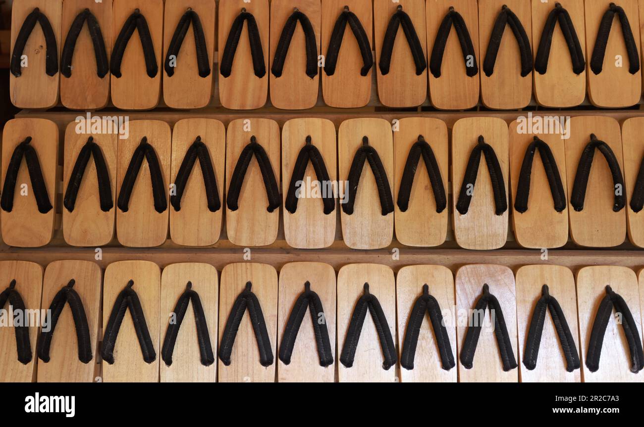 a wall of Zori , japanese style slipper Stock Photo - Alamy