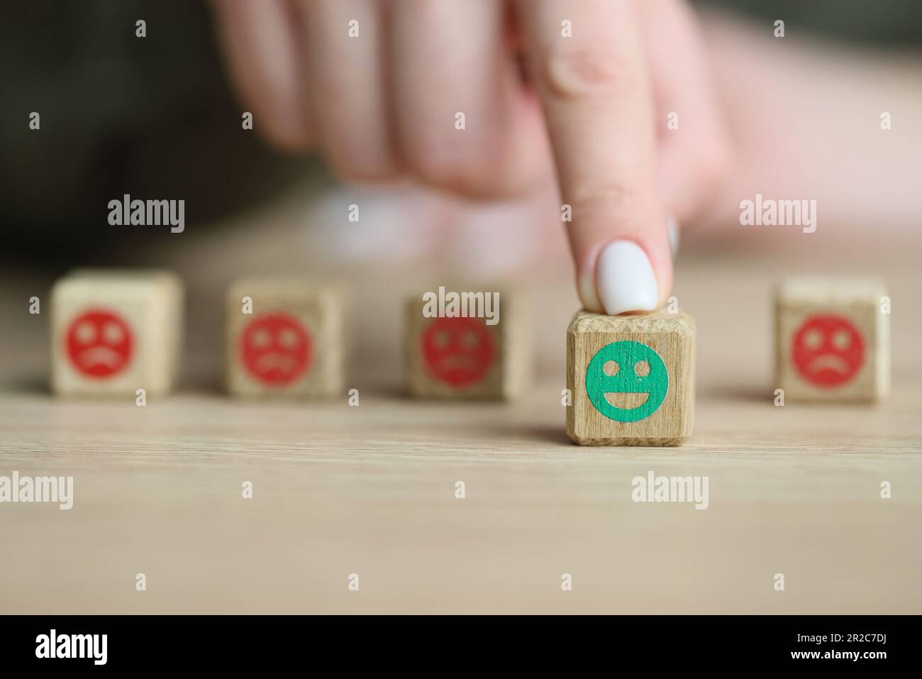 Change emotions from negative to positive for wellbeing Stock Photo - Alamy