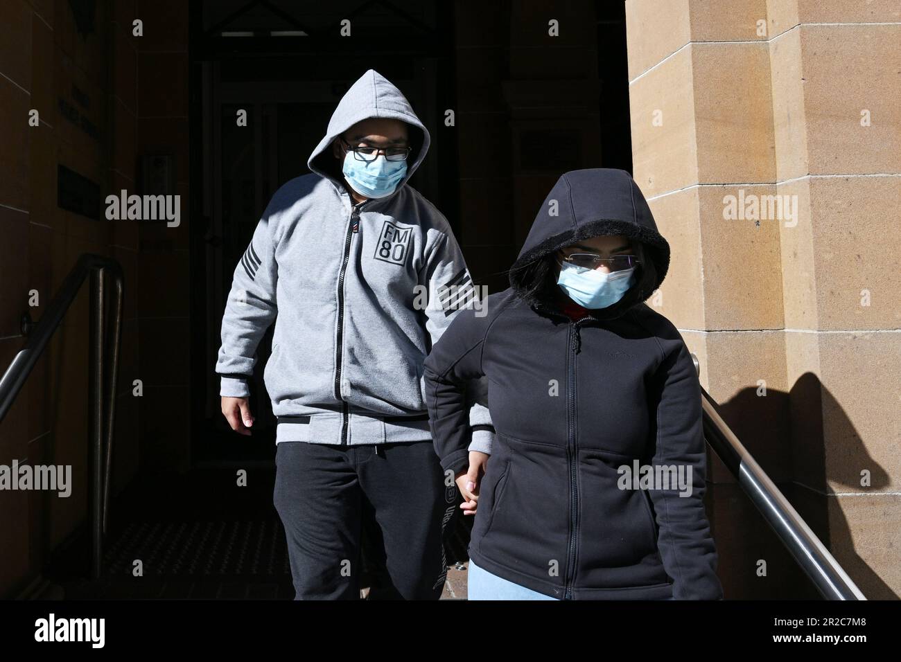 Vansh Khanna (Left) leaves Manly Police Station with family members ...