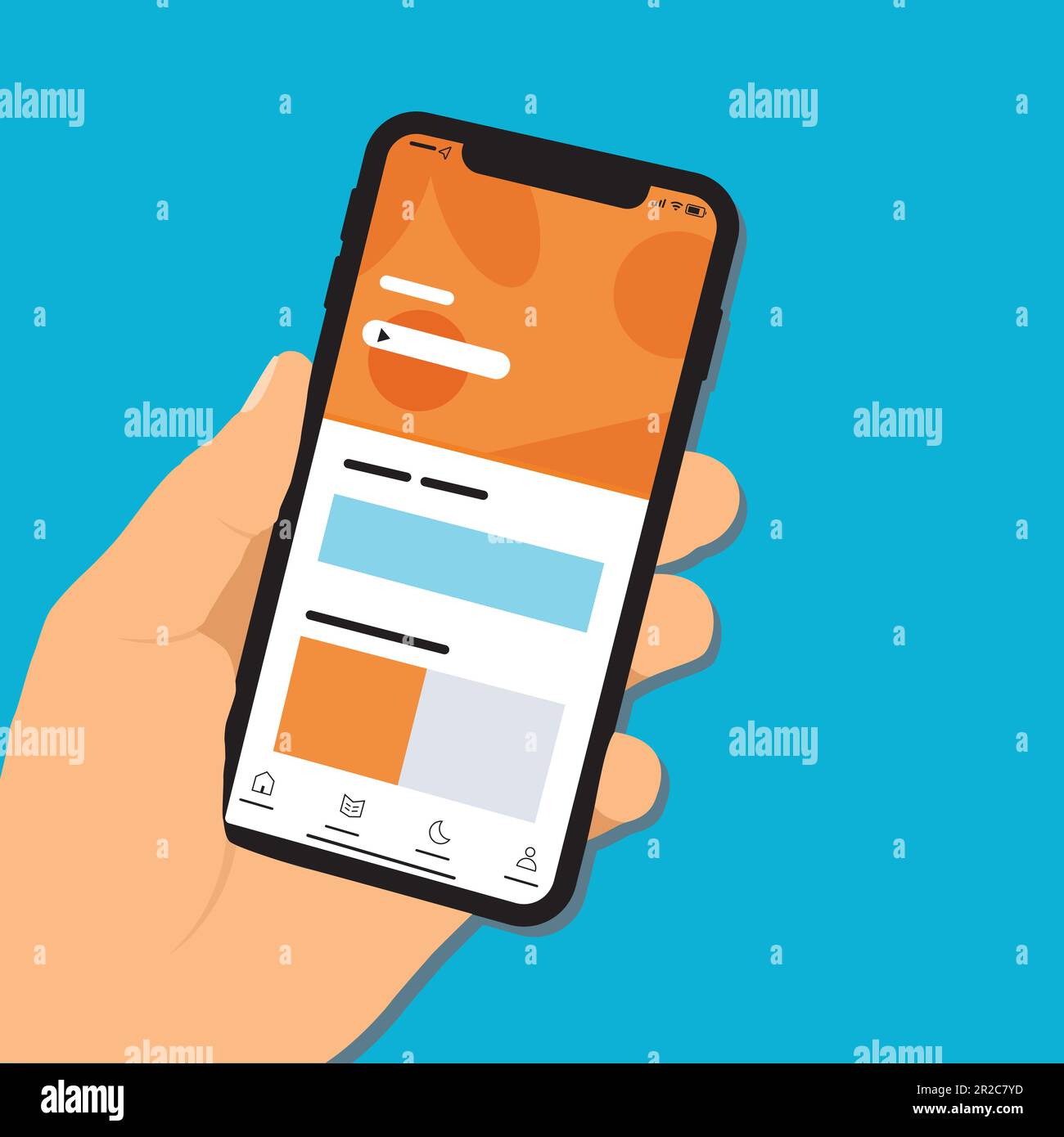 Hand mobile phone mockup Stock Vector Images - Alamy