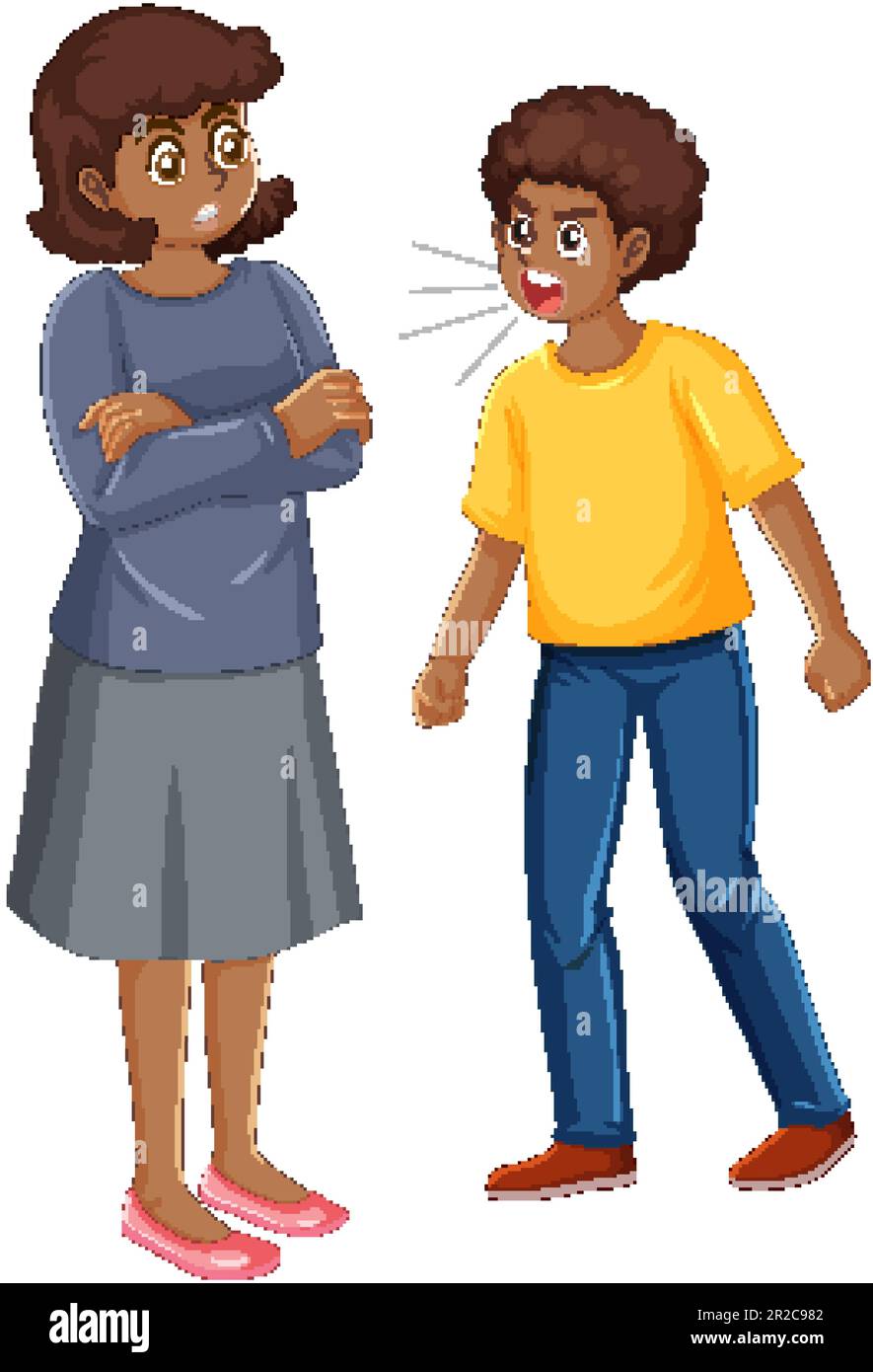 Drawing of family arguing Cut Out Stock Images & Pictures - Alamy