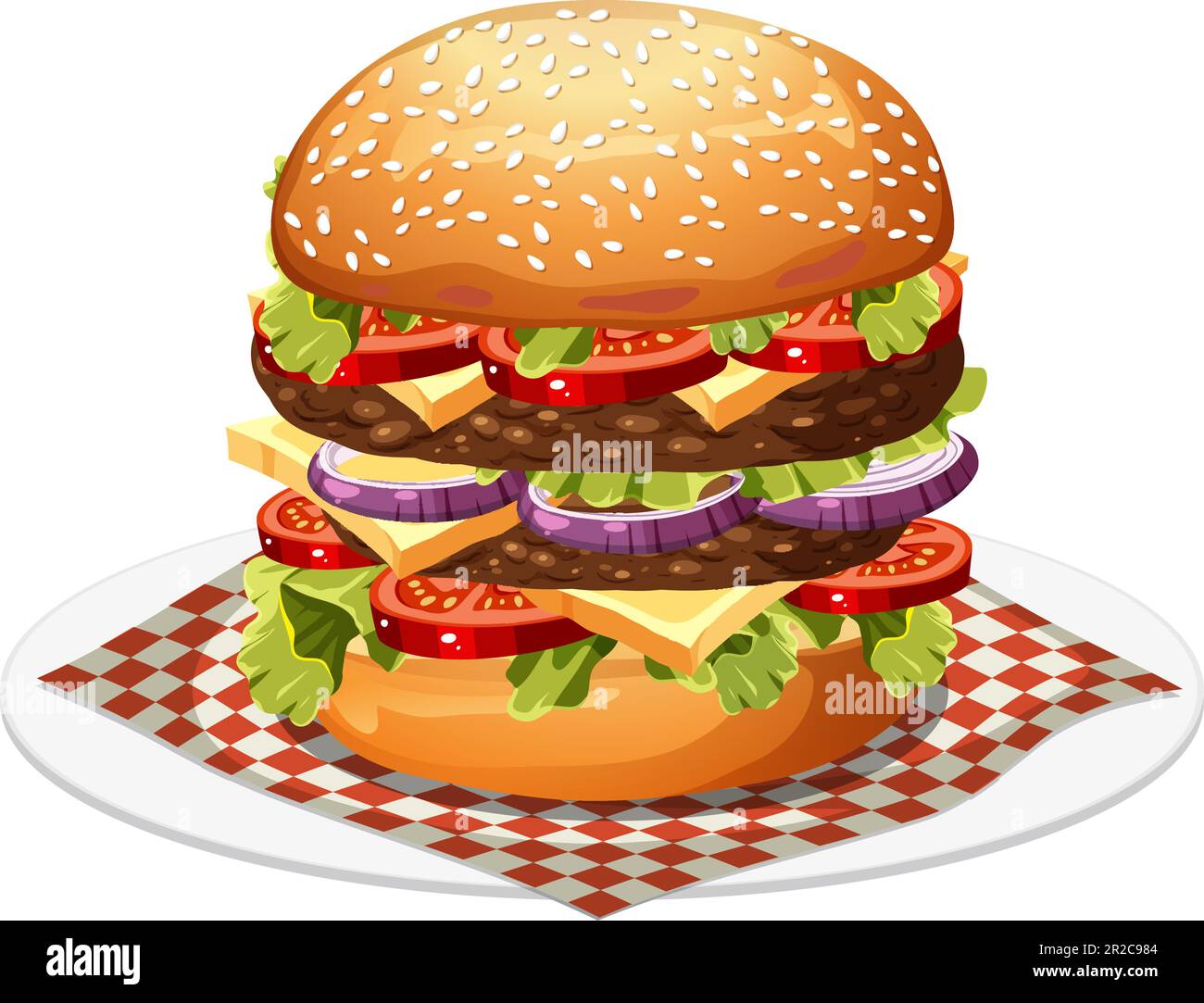 Isolated delicious hamburger cartoon illustration Stock Vector Image ...