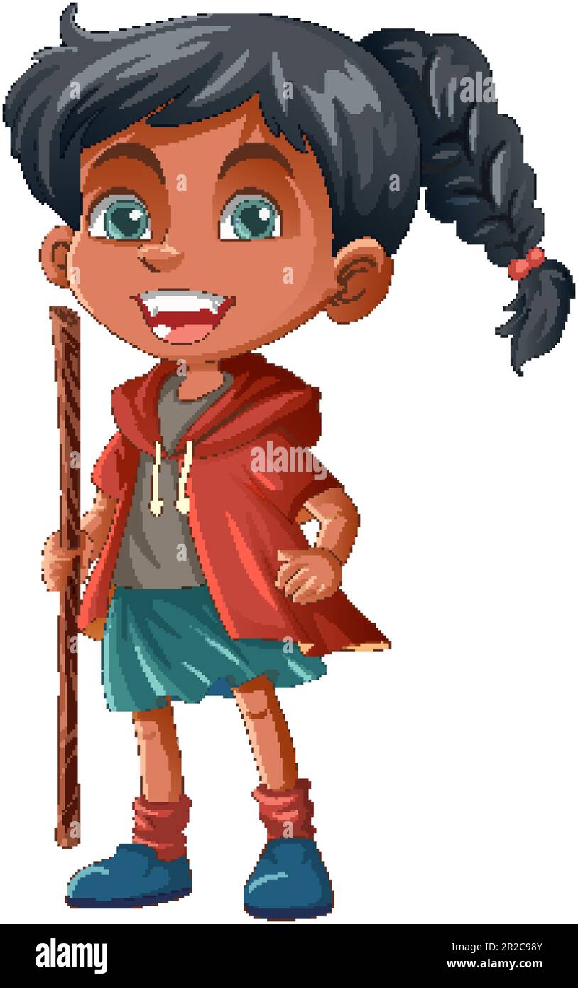 An indigenous kid cartoon character illustration Stock Vector Image ...