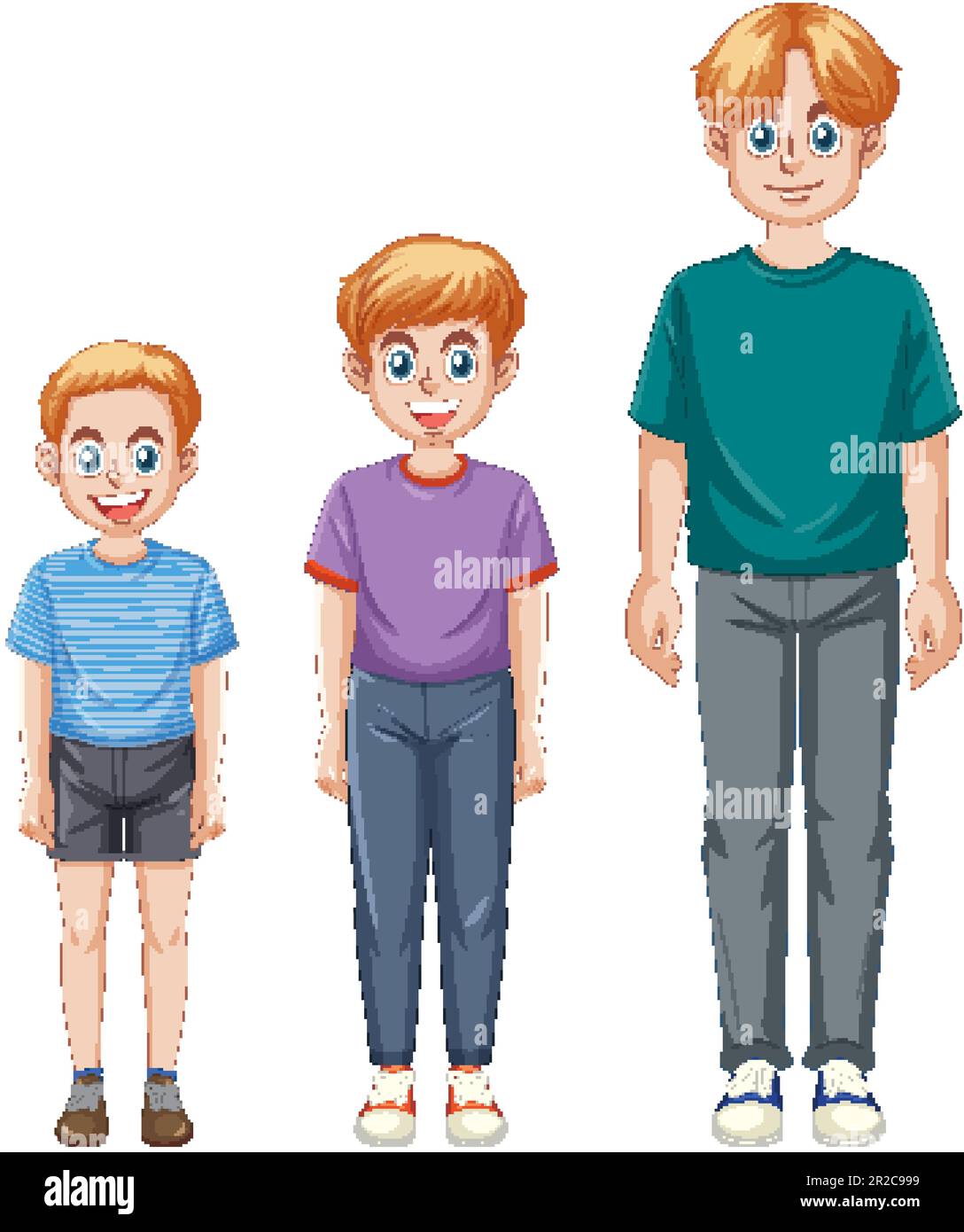 Group of Girls Displaying Different Ages and Heights illustration Stock ...