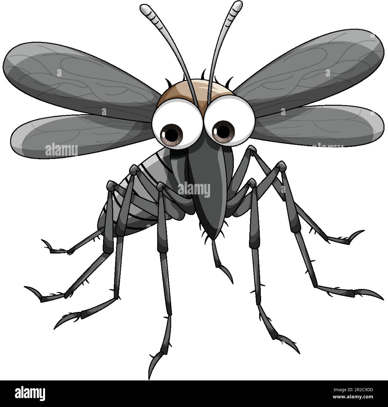 Cute mosquito cartoon character flying illustration Stock Vector Image ...