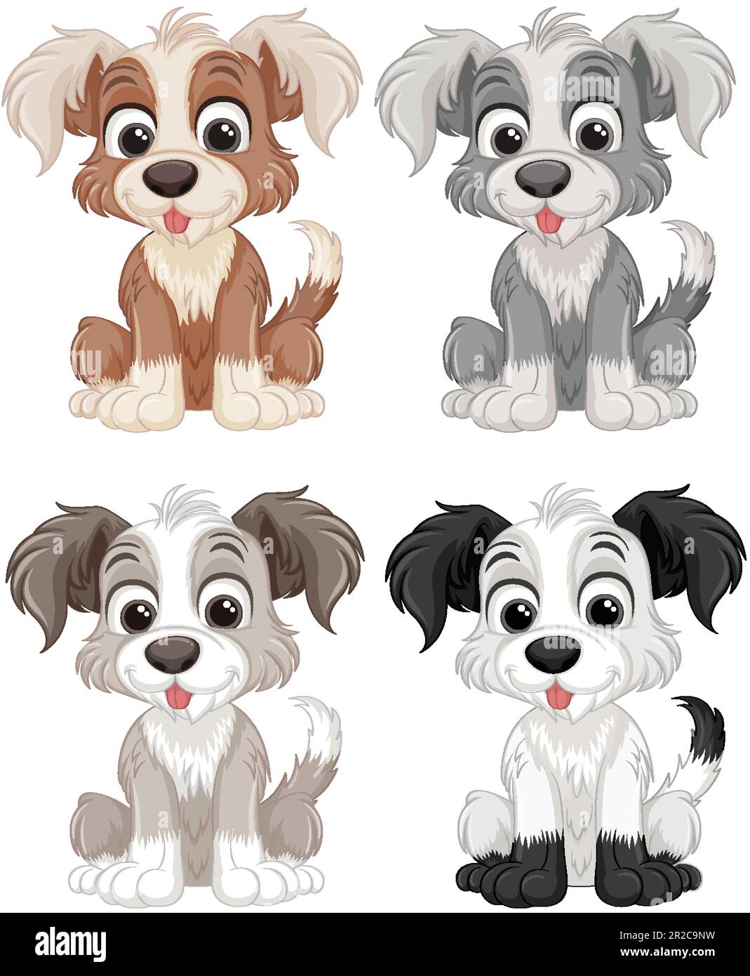 Set of dog cartoon isolated illustration Stock Vector Image & Art - Alamy