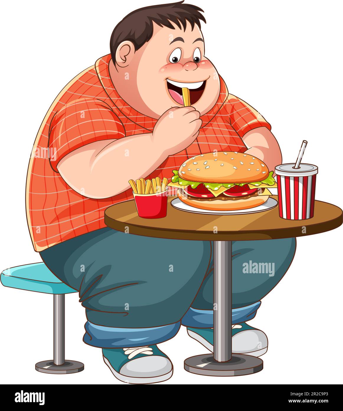 Fat man on chair Stock Vector Images - Alamy