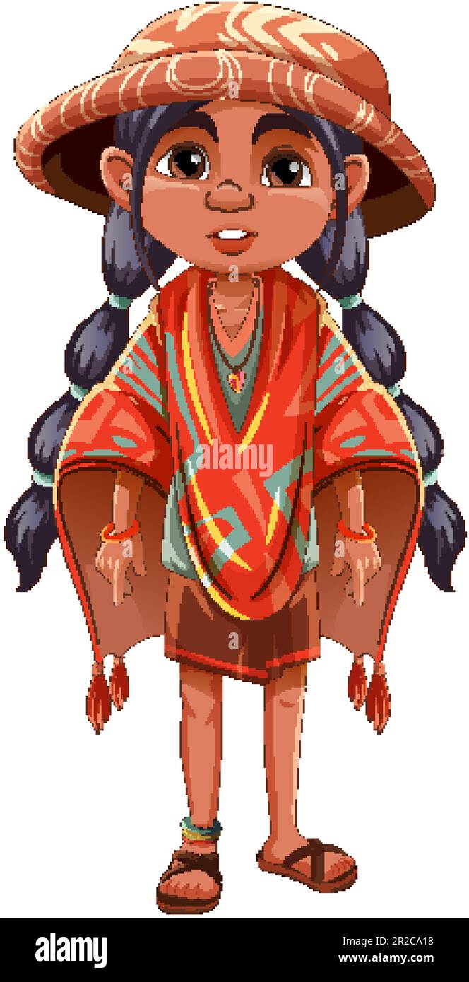 Girl wearing native American outfit illustration Stock Vector Image ...
