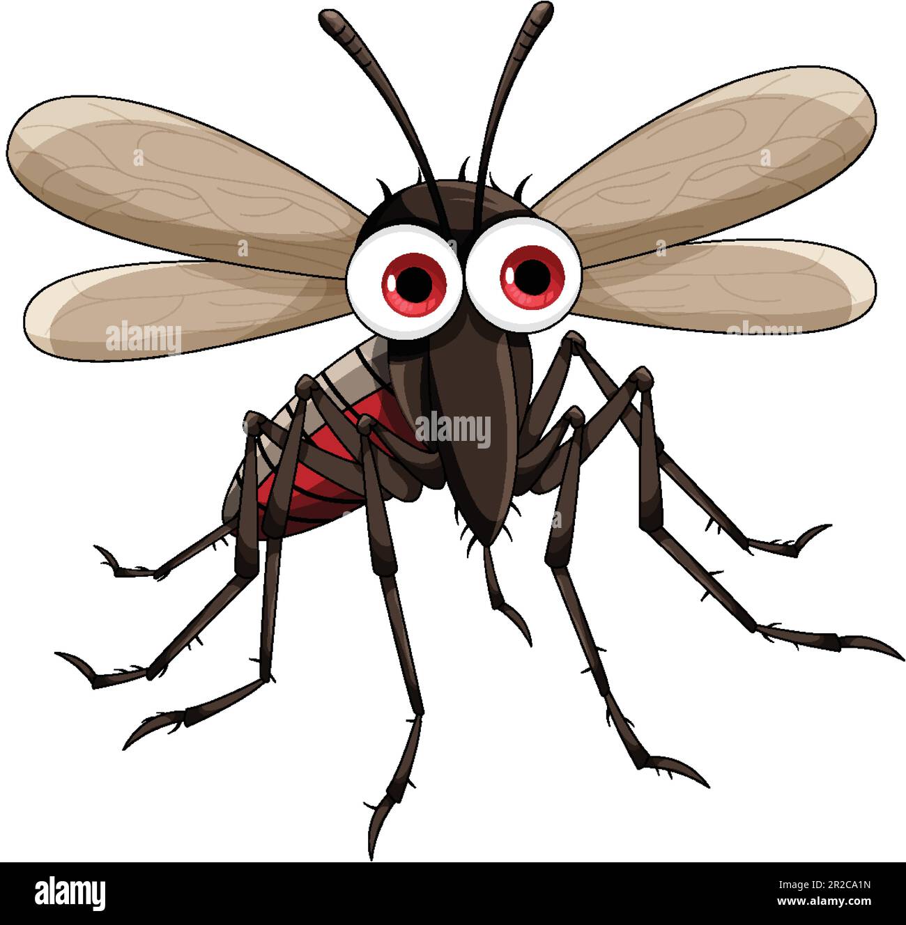 Cute mosquito cartoon character flying illustration Stock Vector Image ...