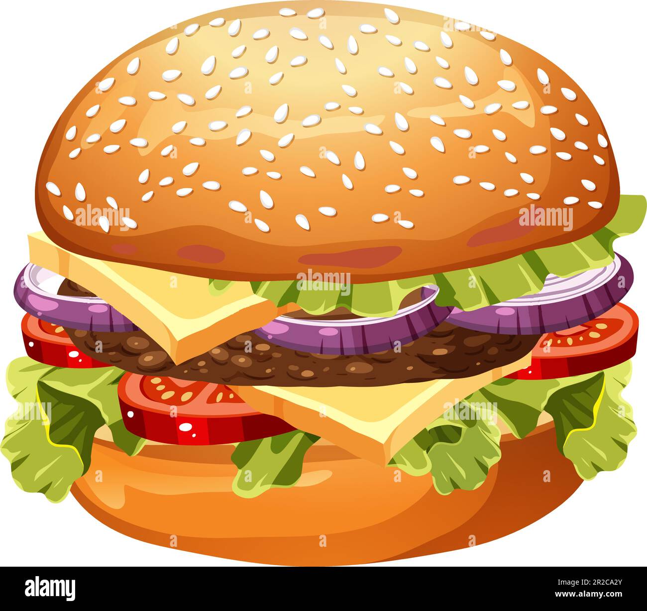 Isolated delicious hamburger cartoon illustration Stock Vector Image ...