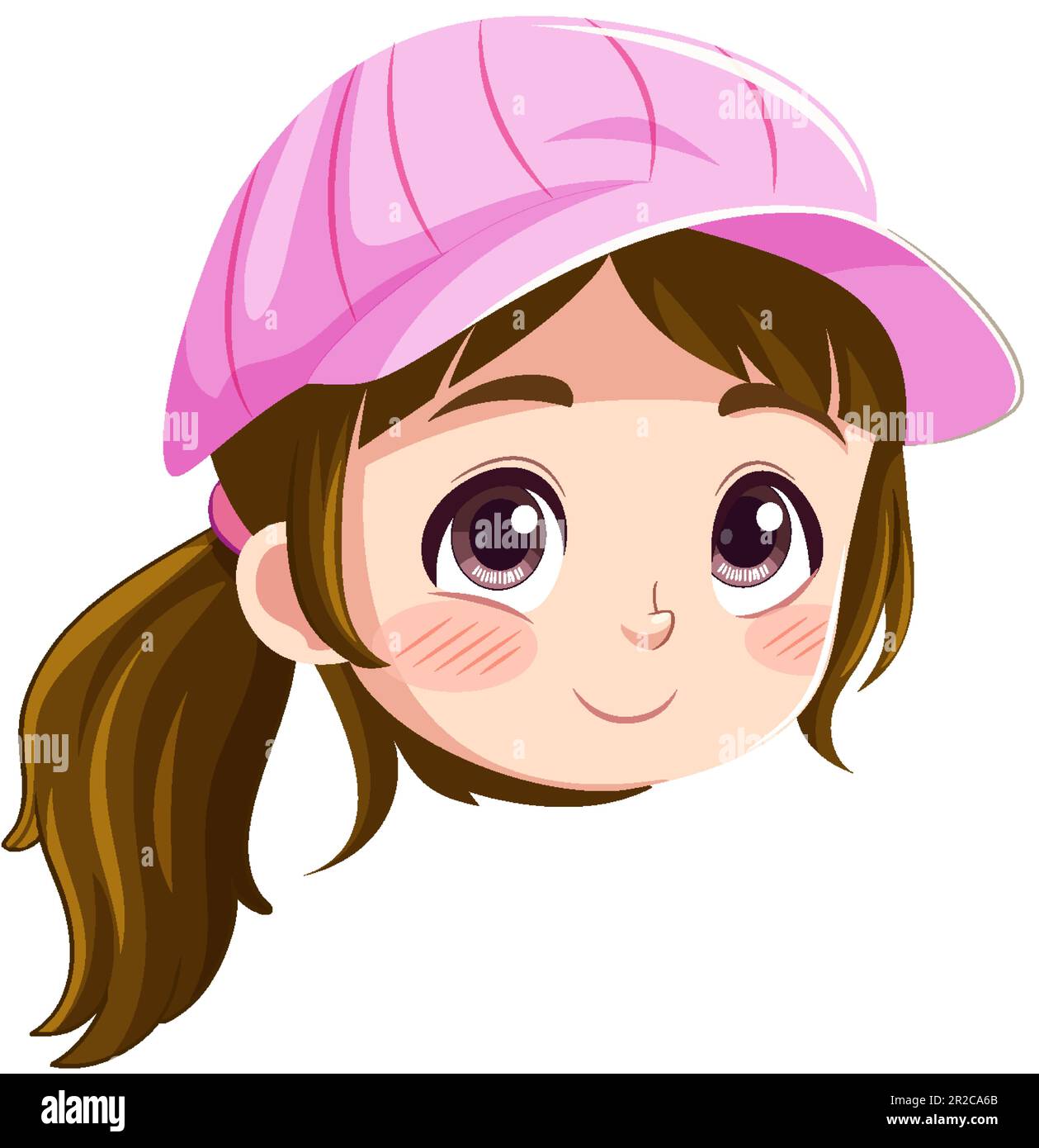 Adorable Girl Face on White Background illustration Stock Vector Image ...