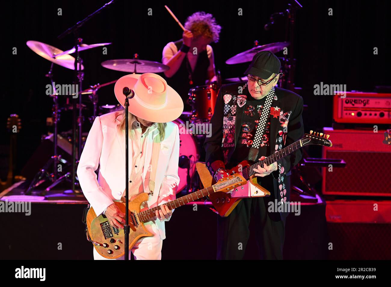New York, USA. 18th May, 2023. Cheap Trick band members Robin Zander (l ...