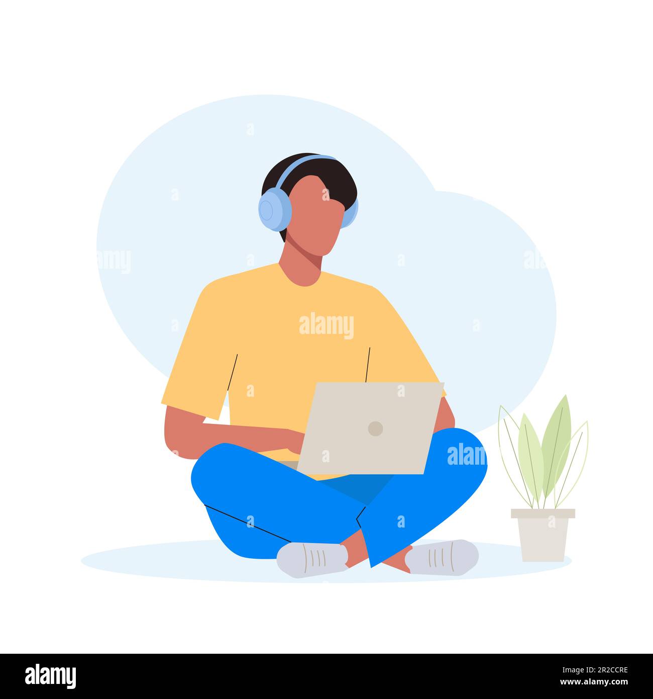 Man headphones learning Stock Vector Images - Alamy