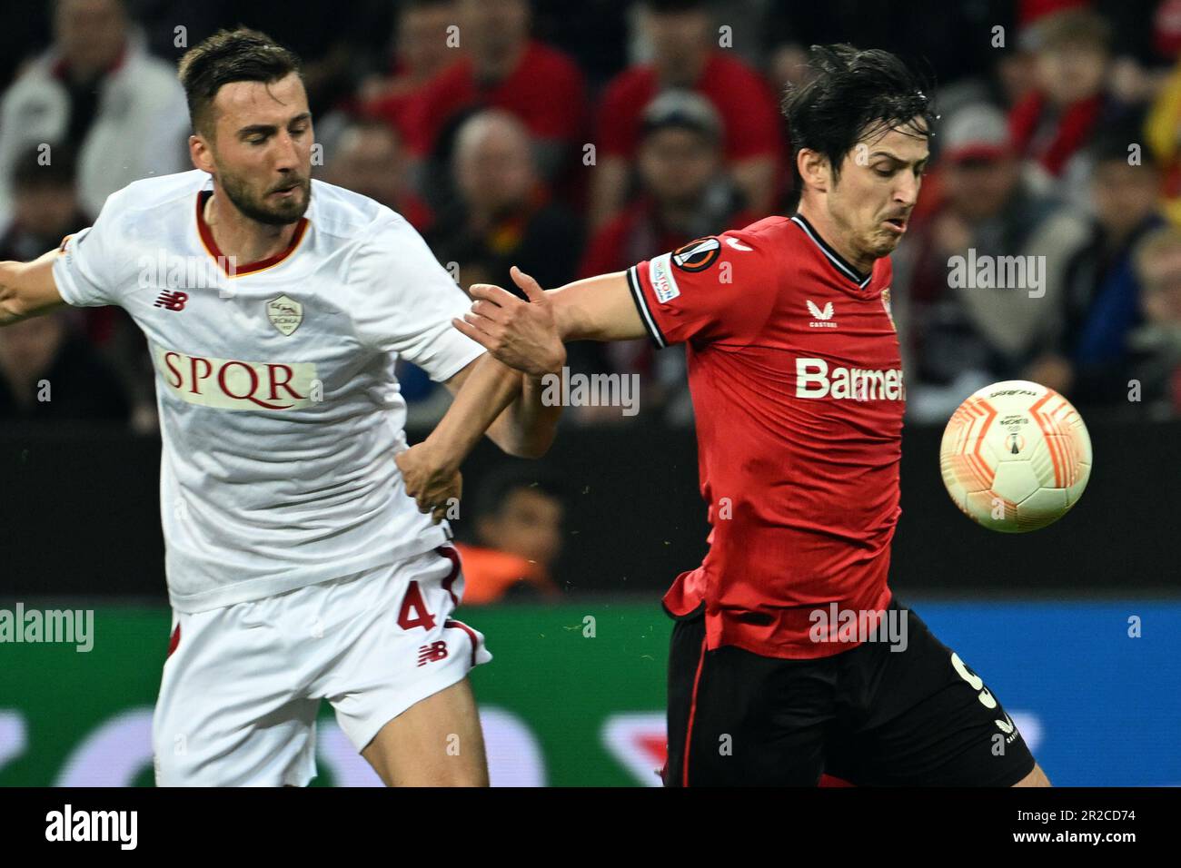 Leverkusen, Germany. 18th May, 2023. Soccer: Europa League, Bayer Leverkusen - AS Roma, knockout ...