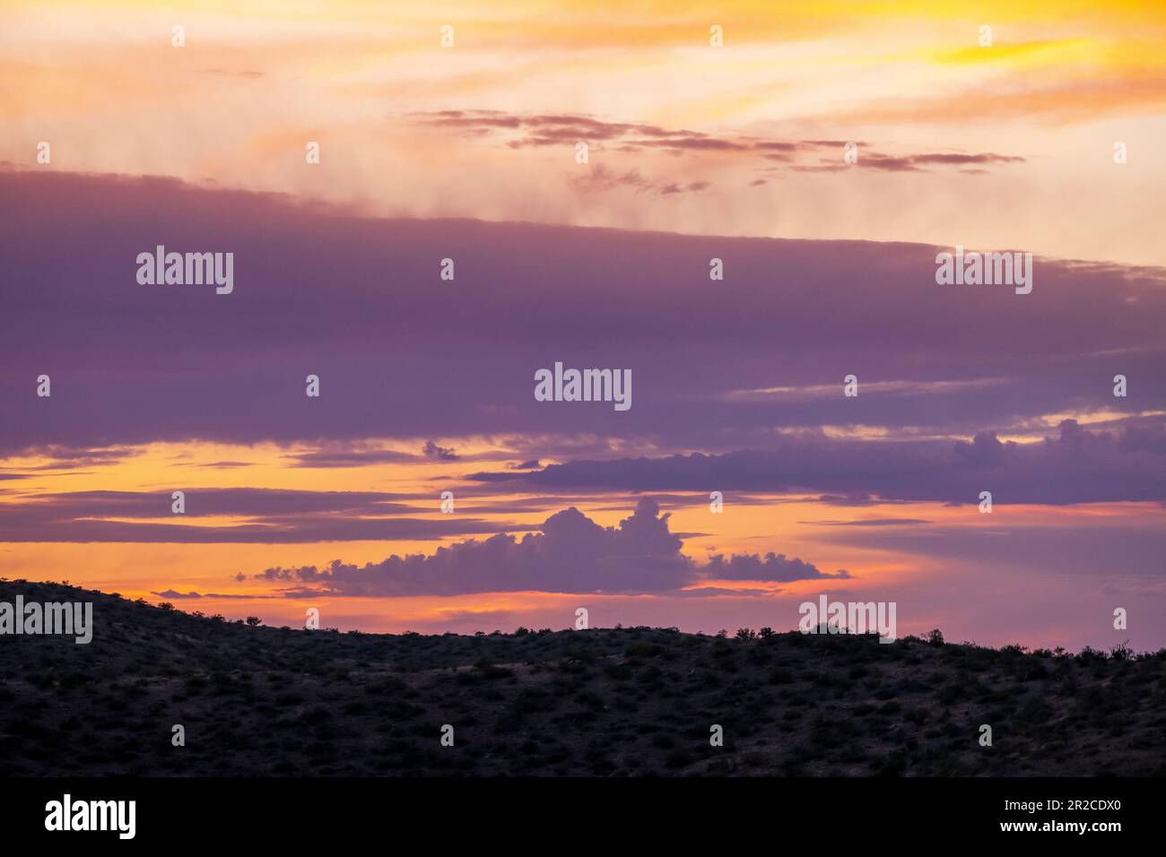 Evening sky on the Arizona Trail at Oracle, Arizona, USA Stock Photo ...