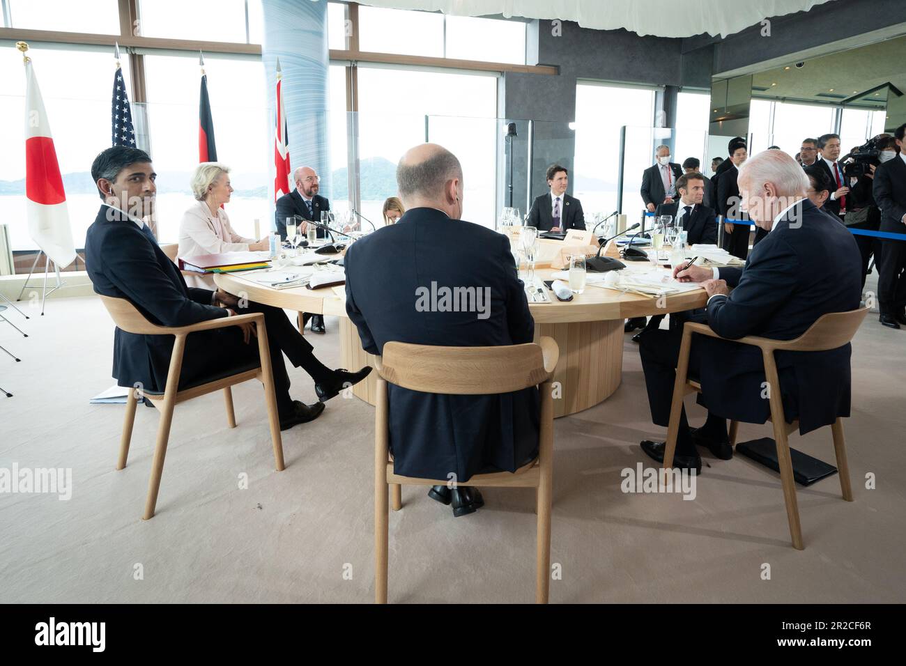 G7 leaders attend a working lunch at the Grand Prince Hotel during the ...