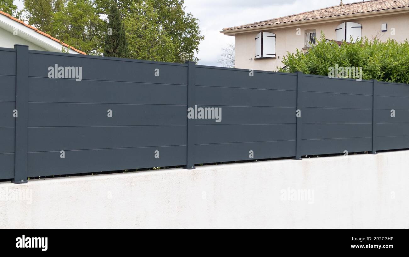 fence steel aluminium modern barrier grey wall house protect view home ...