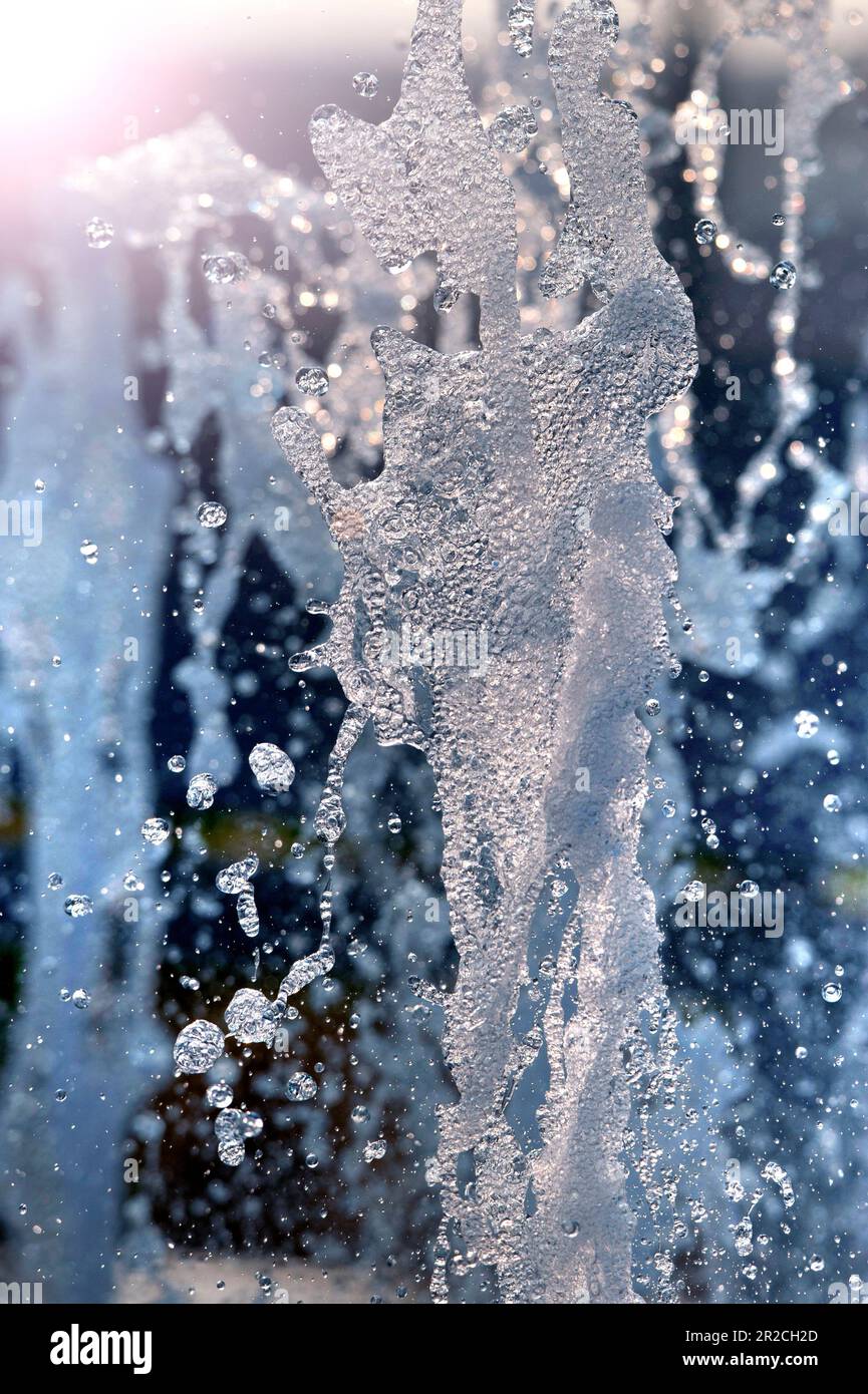 Splashing water fountain Stock Photo - Alamy