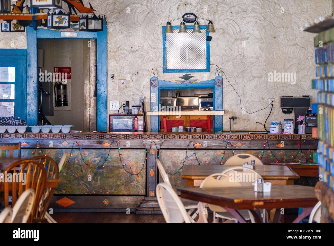 Mountainair, New Mexico - colorful designs at the historic Shaffer ...