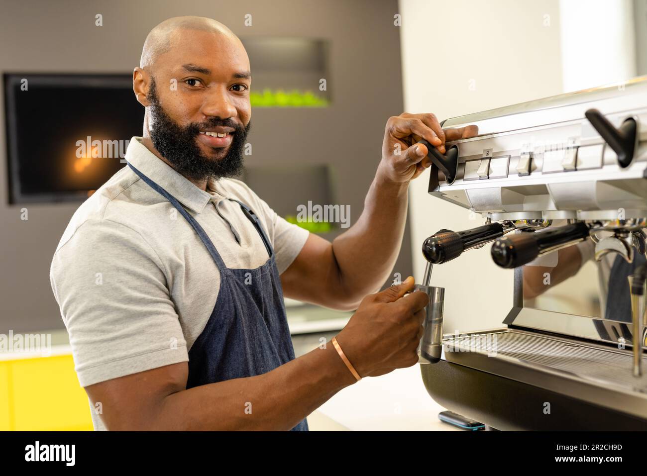 Male Barista Portrait Of An African American Male Coffee Shop Owner