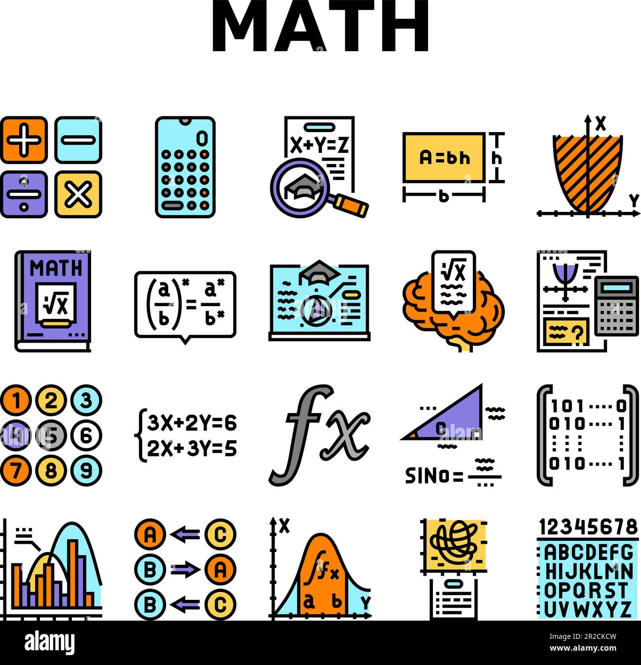 math education school science icons set vector Stock Vector Image & Art ...