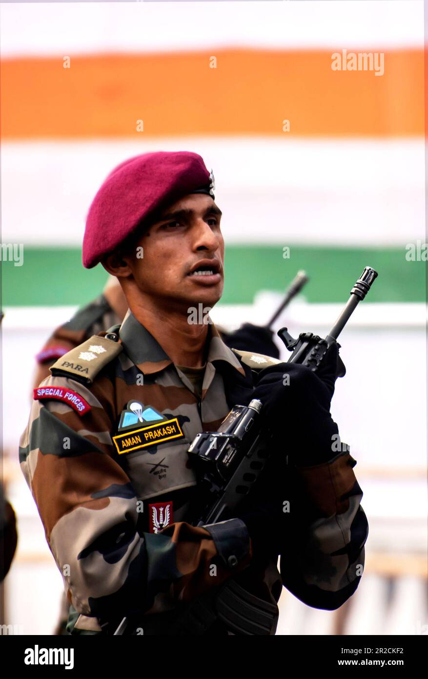 Calcutta, India - January 24, 2023: The ceremony is done by Indian army ...