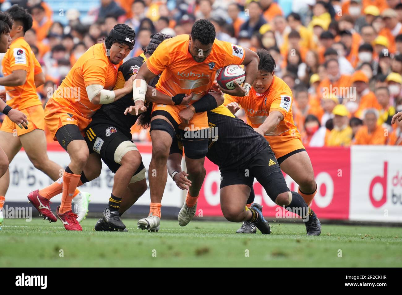 Kubota Spears' Helu Uwe during the 2022-23 Japan Rugby League One Play ...