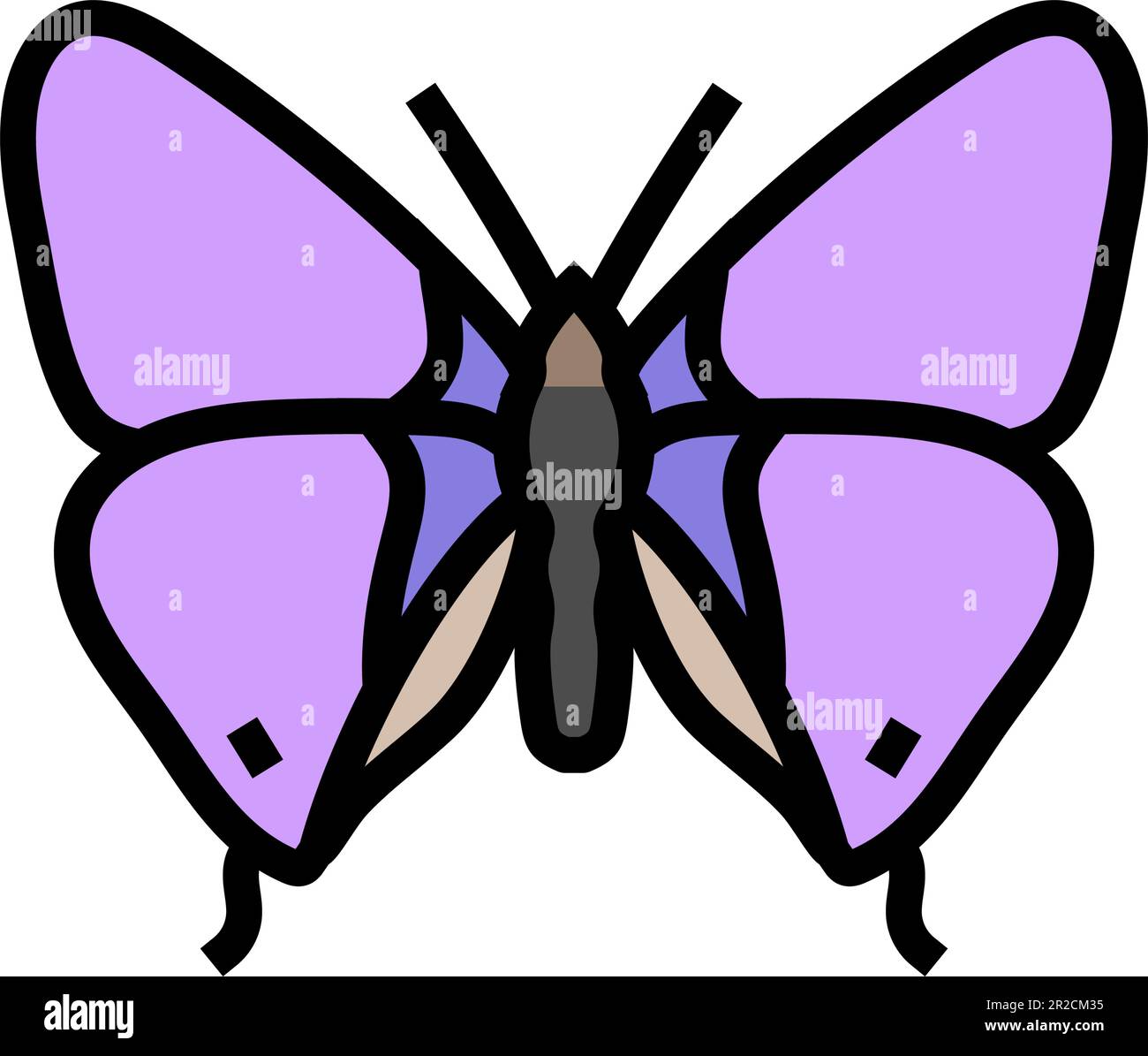 long tailed blue spring color icon vector illustration Stock Vector ...