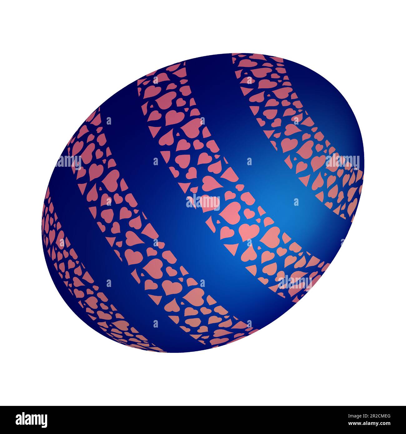 Festive holiday Easter egg. Realistic mother of pearl shiny egg decorated with blue pink ...