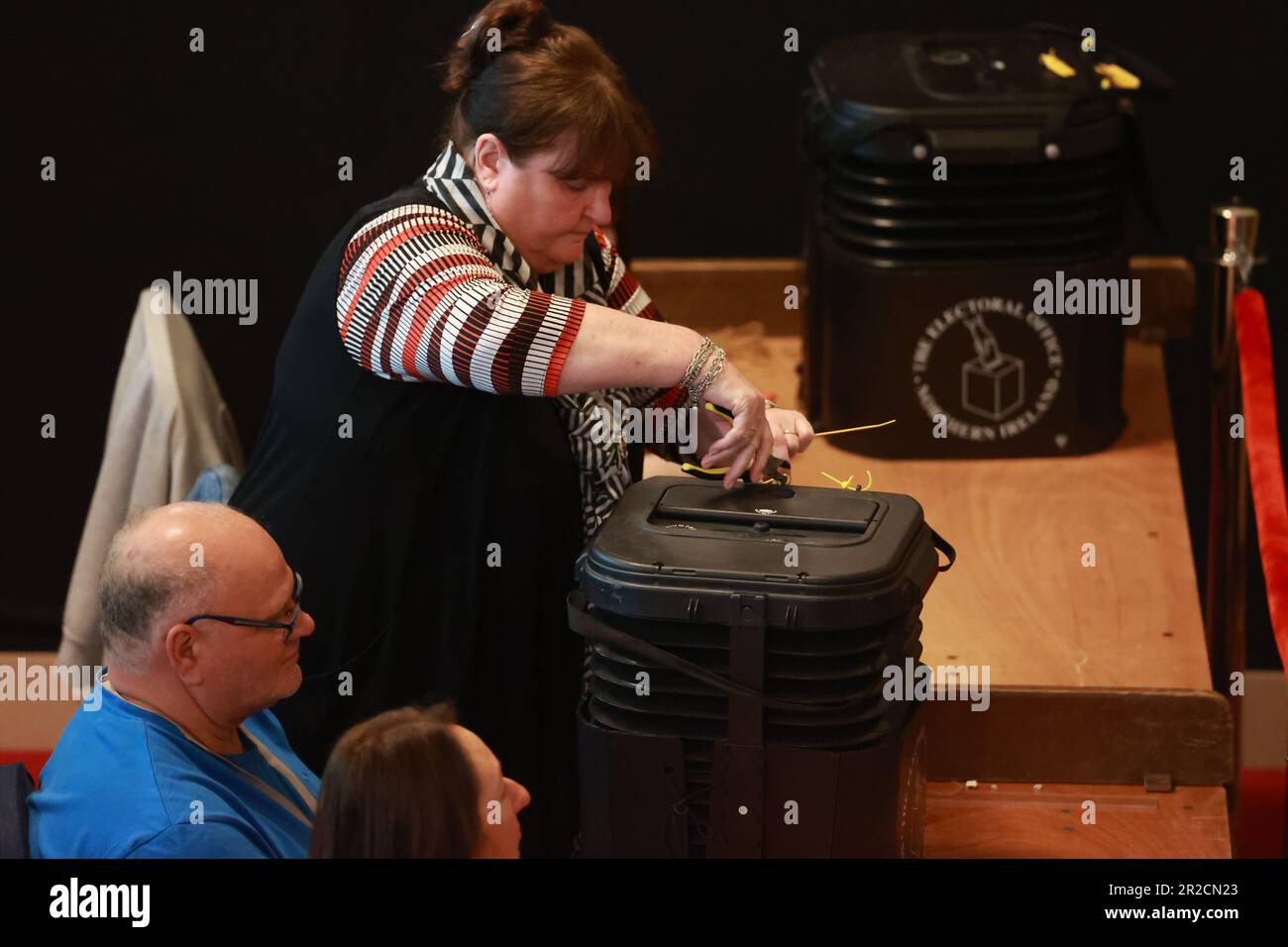 Ballot boxes are opened in Belfast City Hall as counting begins in the ...
