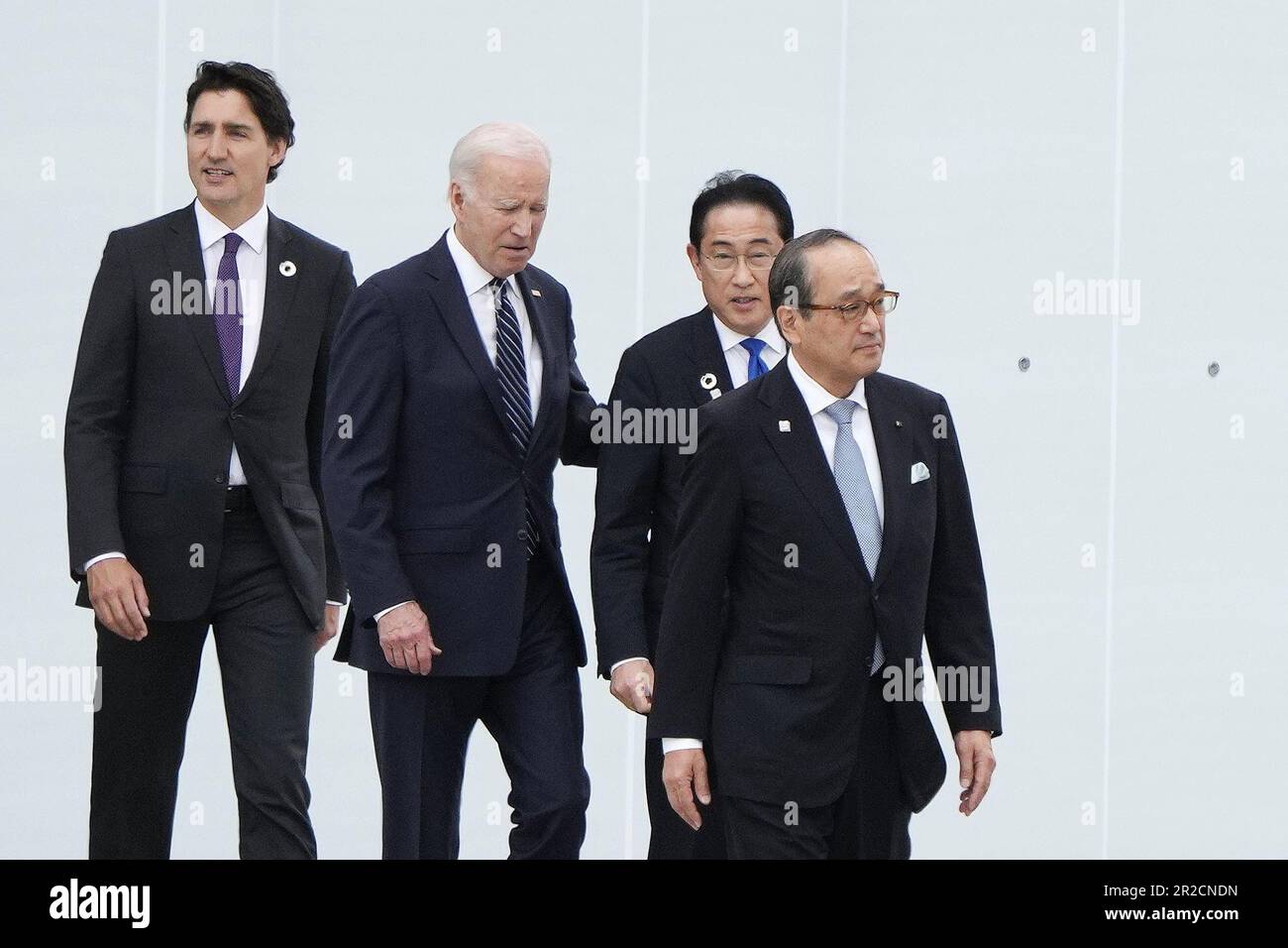 Hiroshima, Japan. 19th May, 2023. (L-R) Canadian Prime Minister Justin ...
