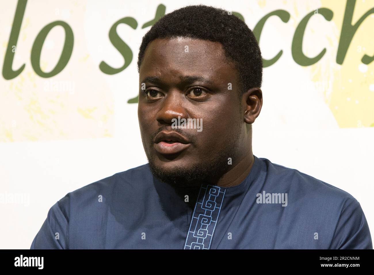 Torino, Italy. 18th May, 2023. Nigerian philosopher and writer Bayo ...