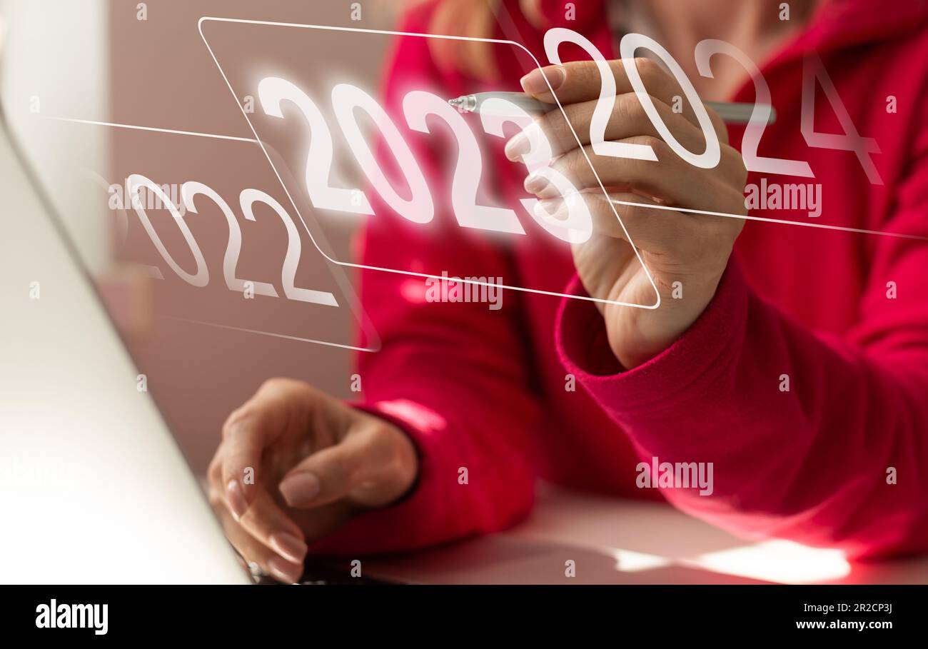 Development of successful economic growth in 2022, 2023 to 2024 concept ...