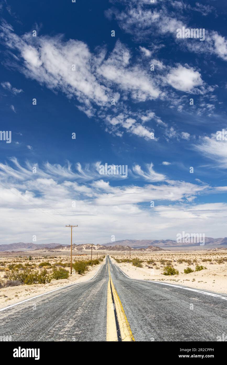 The perspective of a never-ending road, the journey of travel and ...