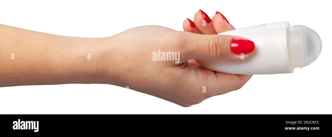 plastic tube for cosmetics in female hand Stock Photo - Alamy