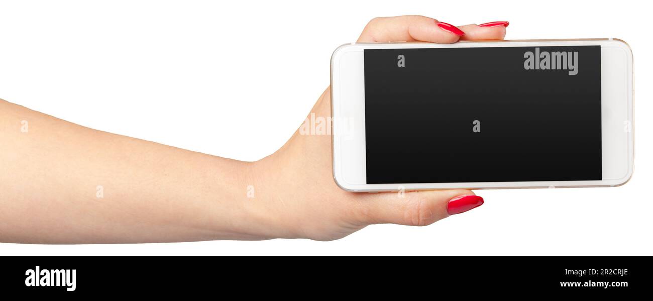 Smart Phone on Hand Isolated Stock Photo - Alamy
