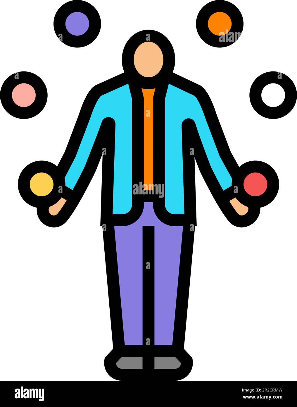 juggler carnival vintage show color icon vector illustration Stock ...