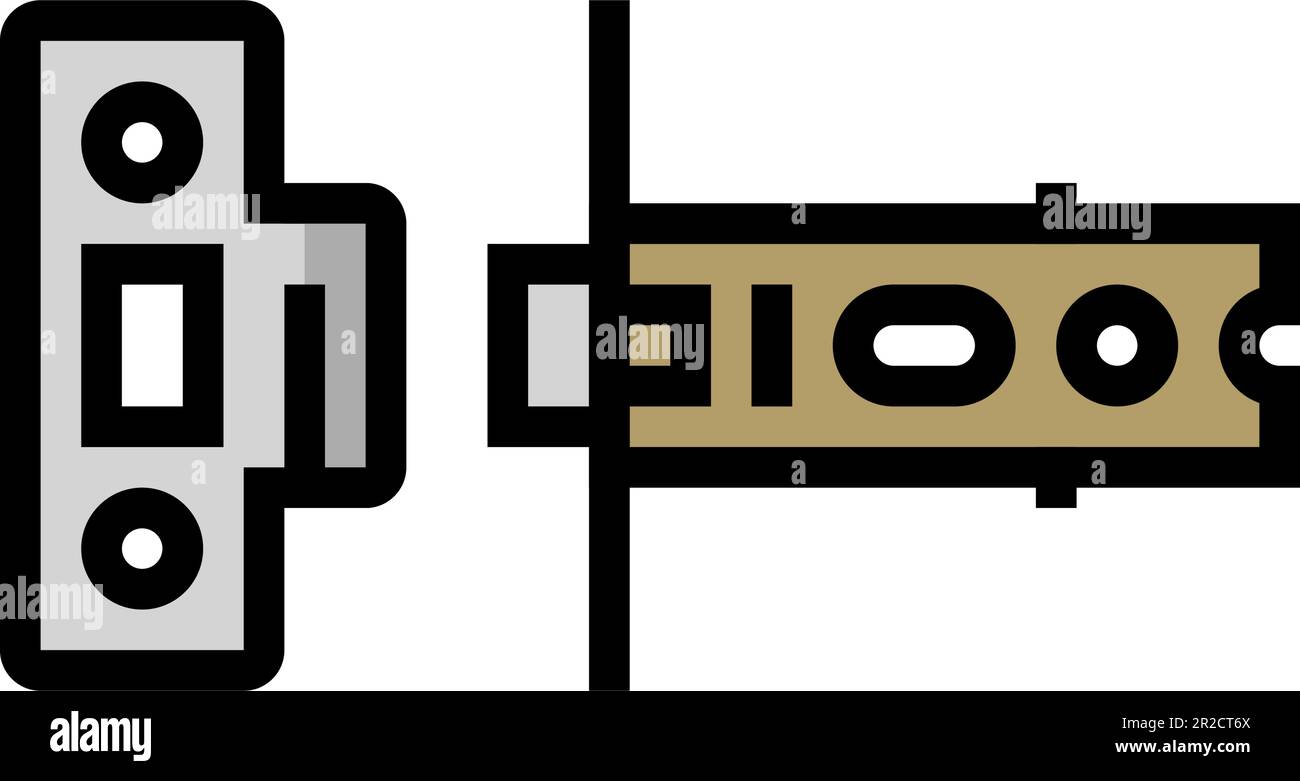latch door hardware furniture fitting color icon vector illustration ...