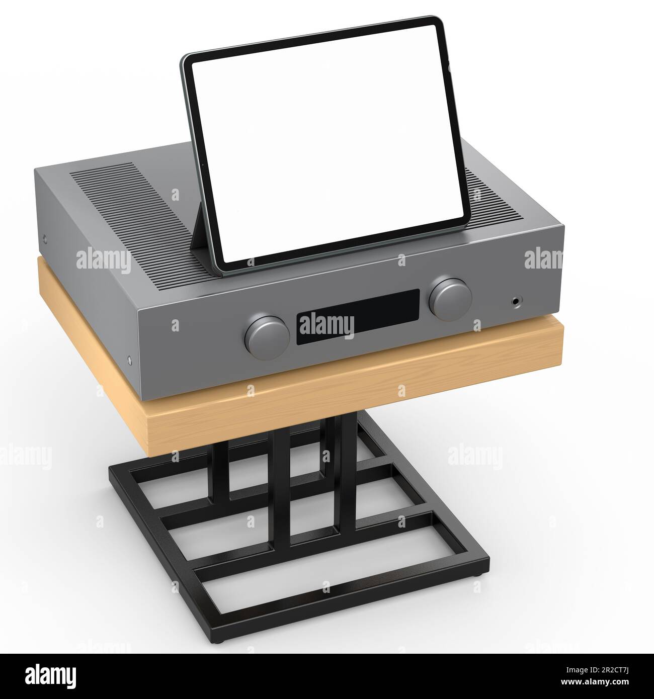HiFi system with tablet and amplifier on stand for home theater on ...