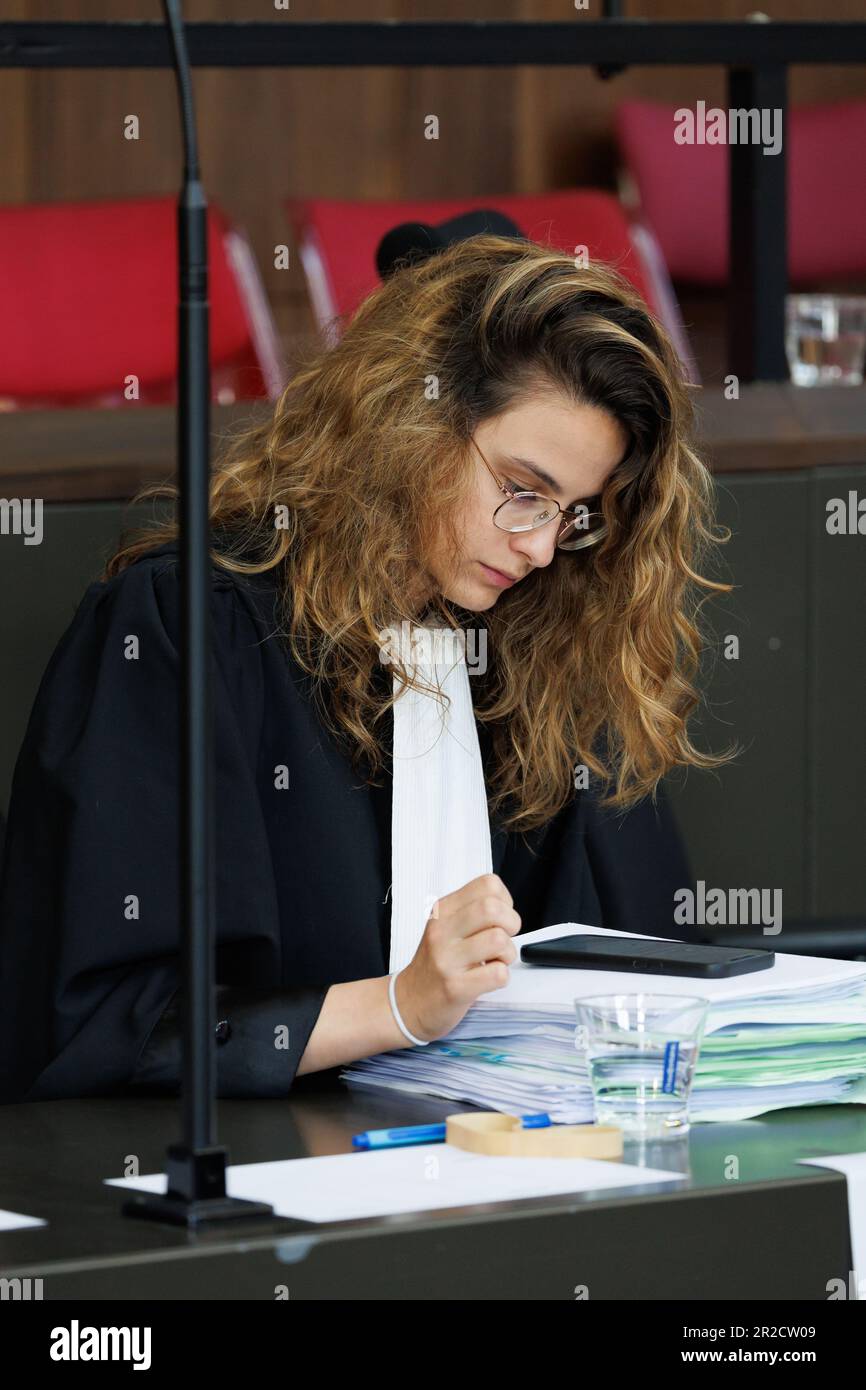 Brugge, Belgium. 19th May, 2023. Lawyer Emeline Vanhooren pictured ...