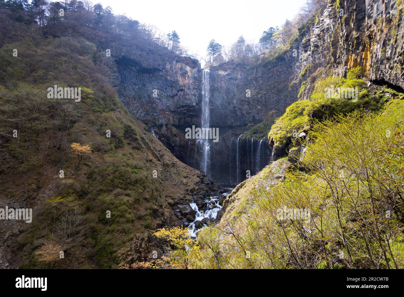 Lake Chuzenji and Kegon Falls view in japan, Tochigi prefecture, near ...