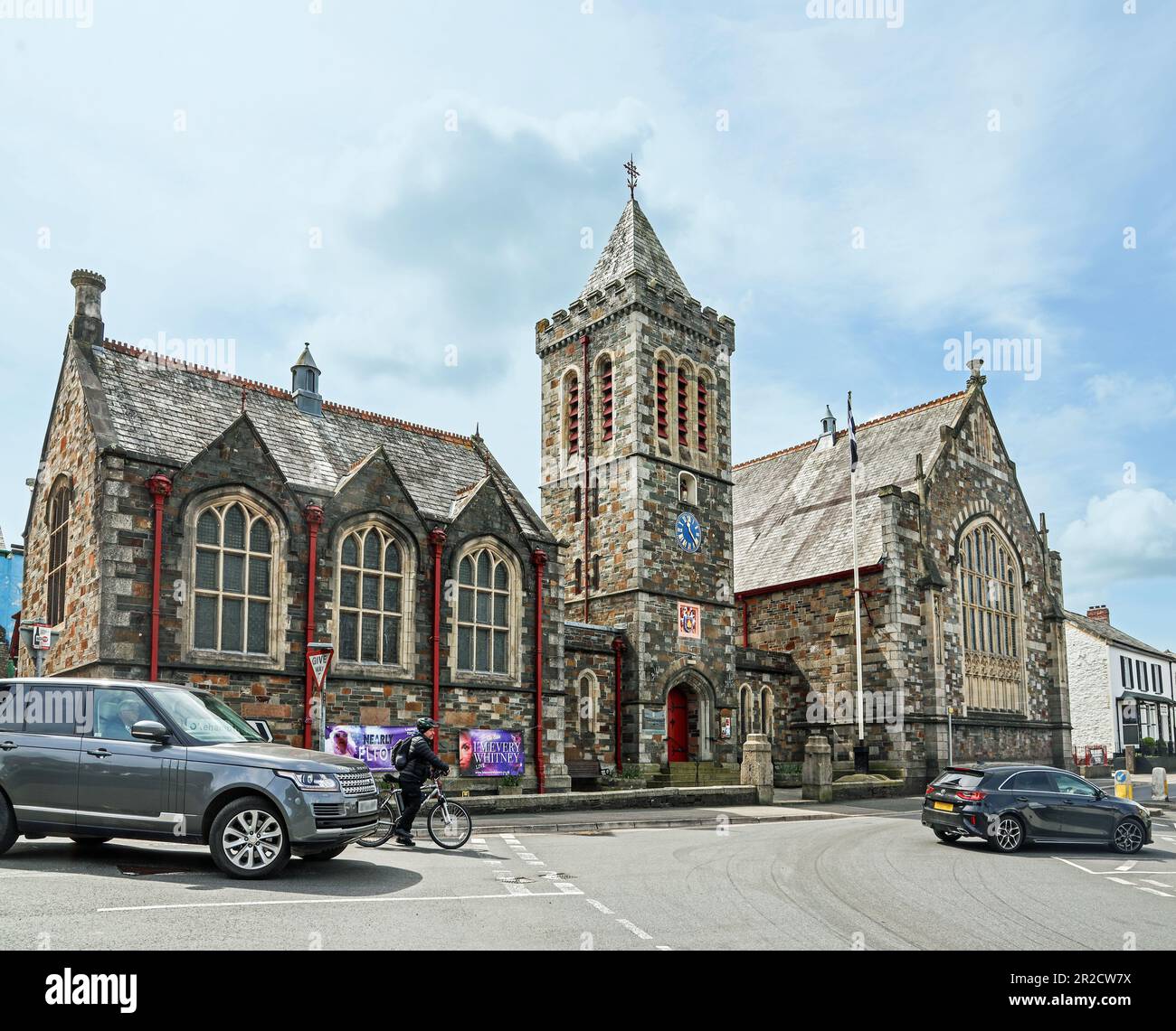 The clock tower takes pride of place between the historic guildhall and ...