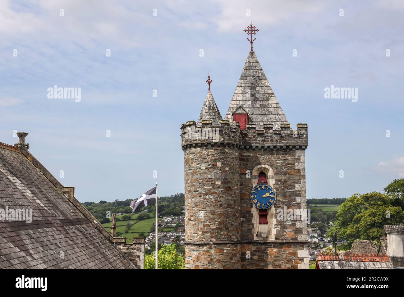 The rear of the turret of the gothic style clock tower on the Town Hall ...